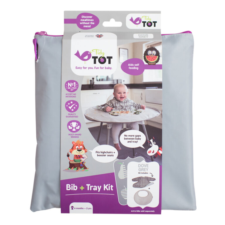 Bib & Tray Kit – Dove Grey - TumbleTots